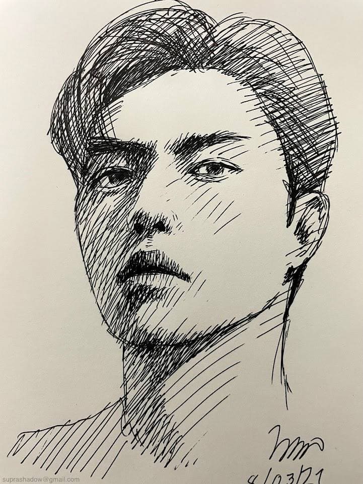 Portrait drawing of ซงคัง Song Kang - draw by Suprashadow