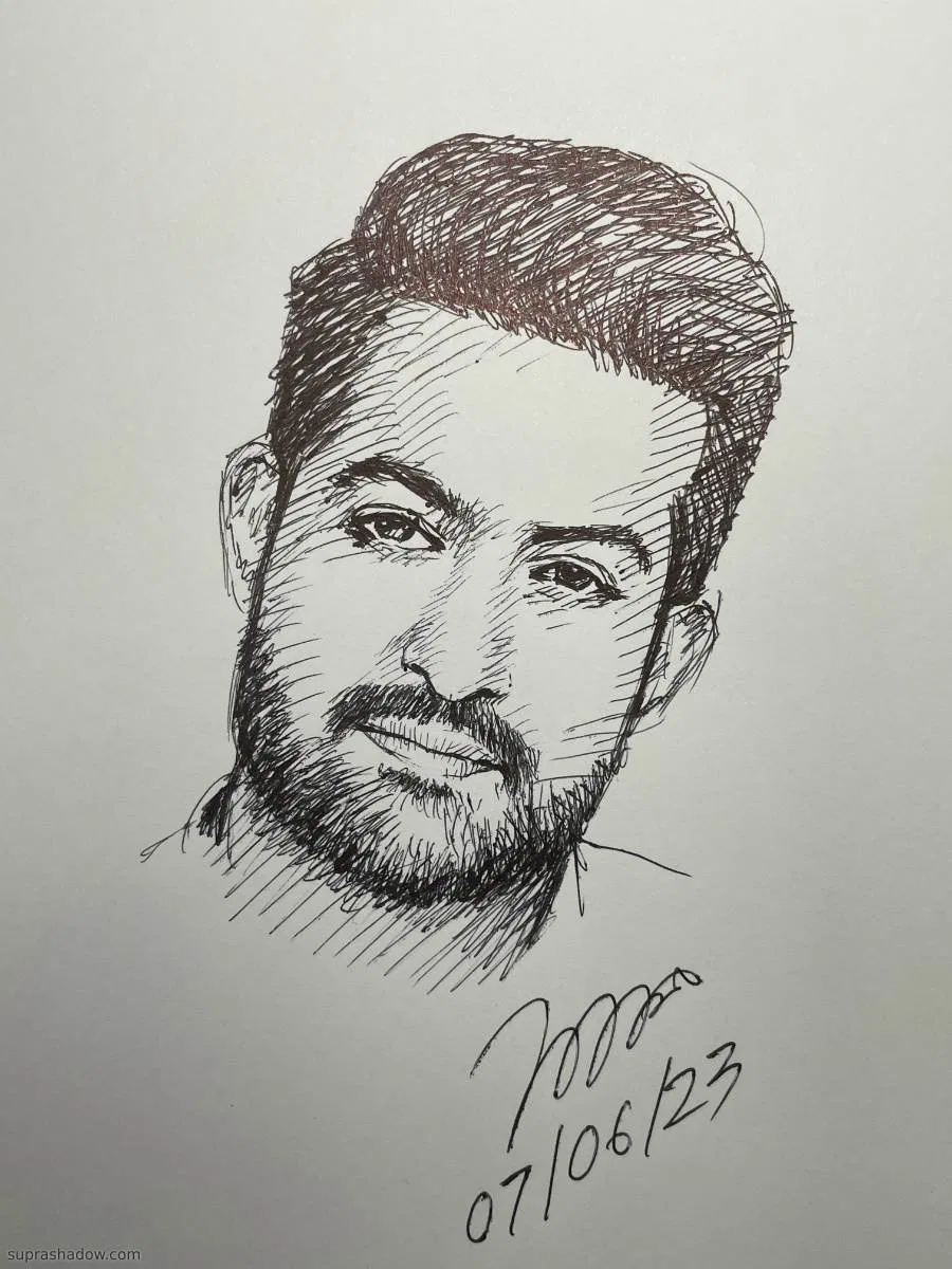 Portrait drawing of N. T. Rama Rao Jr. - draw by Suprashadow