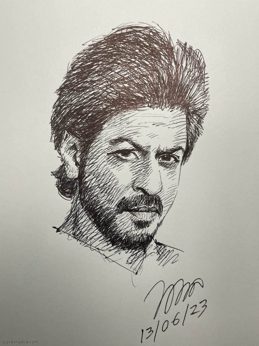 Portrait drawing of Shah Rukh Khan - draw by Suprashadow